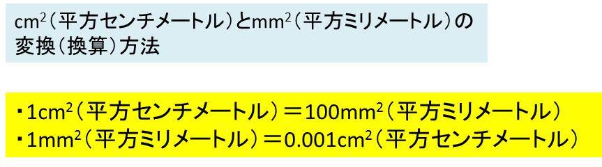cm2（平方センチメートル）とmm2（平方ミリメートル）の換算（変換）方法 計算問題を解いてみよう